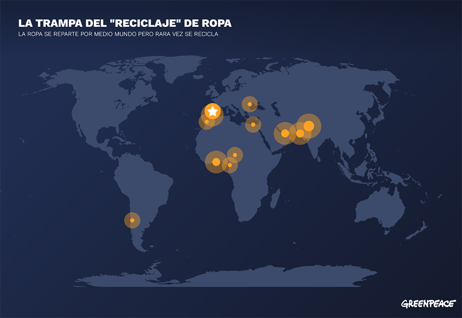 La trampa del "reciclaje" de ropa - mapa interactivo