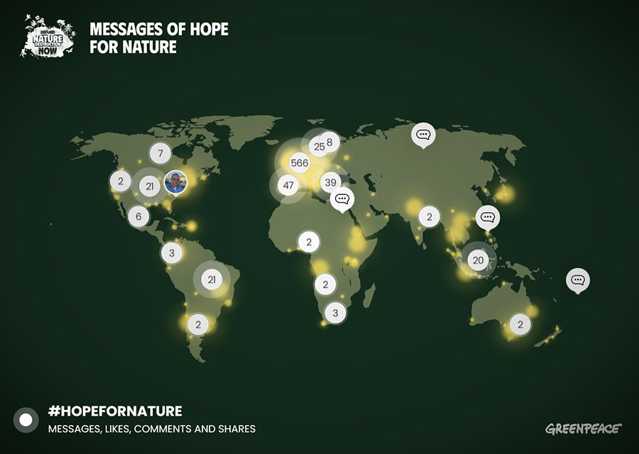 Messages of Hope for Nature - interactive map