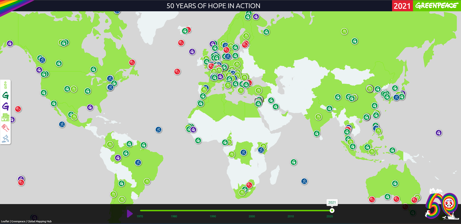 50 Years of Change – Global Mapping Hub by Greenpeace International