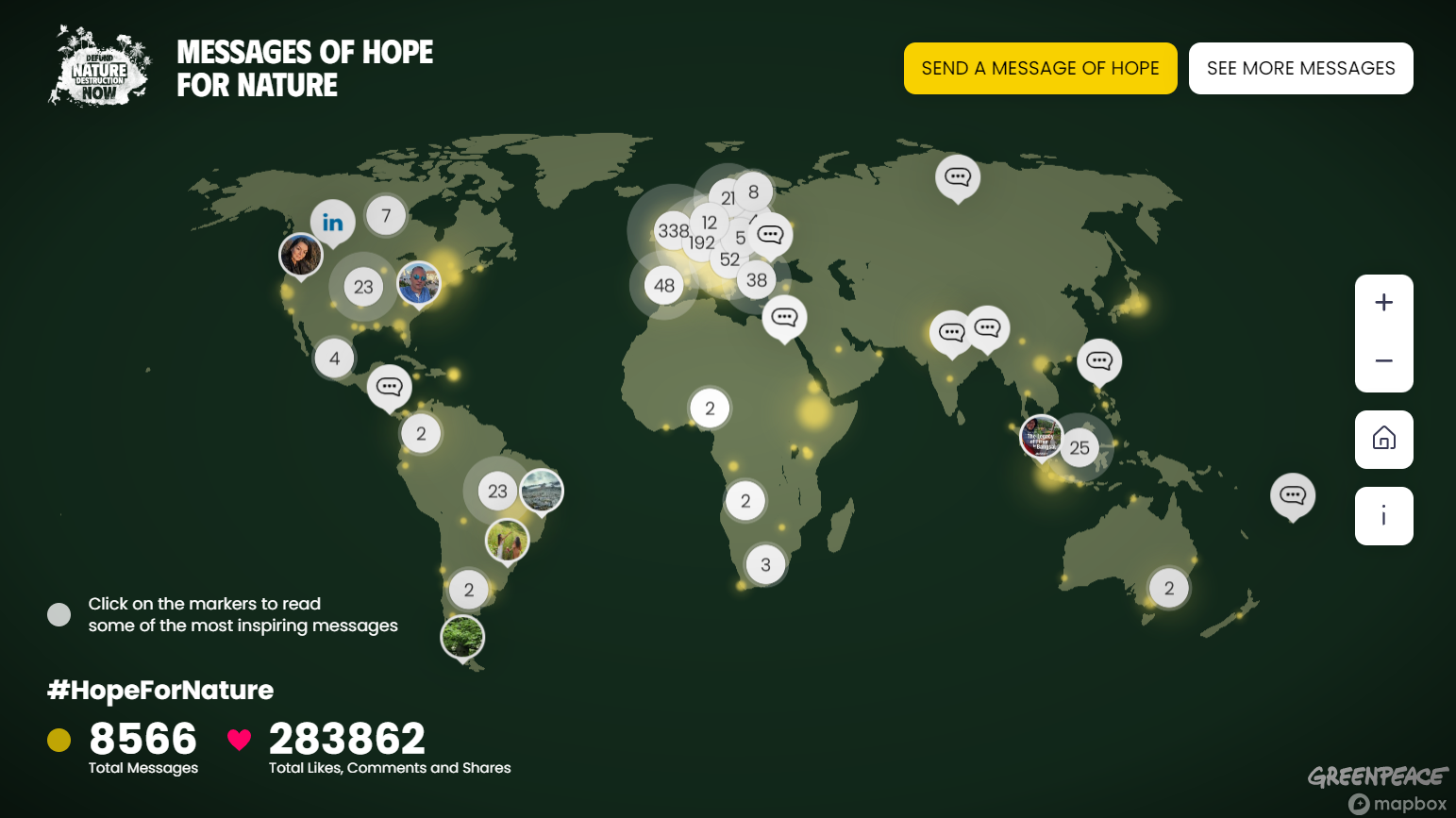 Messages of Hope for Nature – Global Mapping Hub by Greenpeace ...
